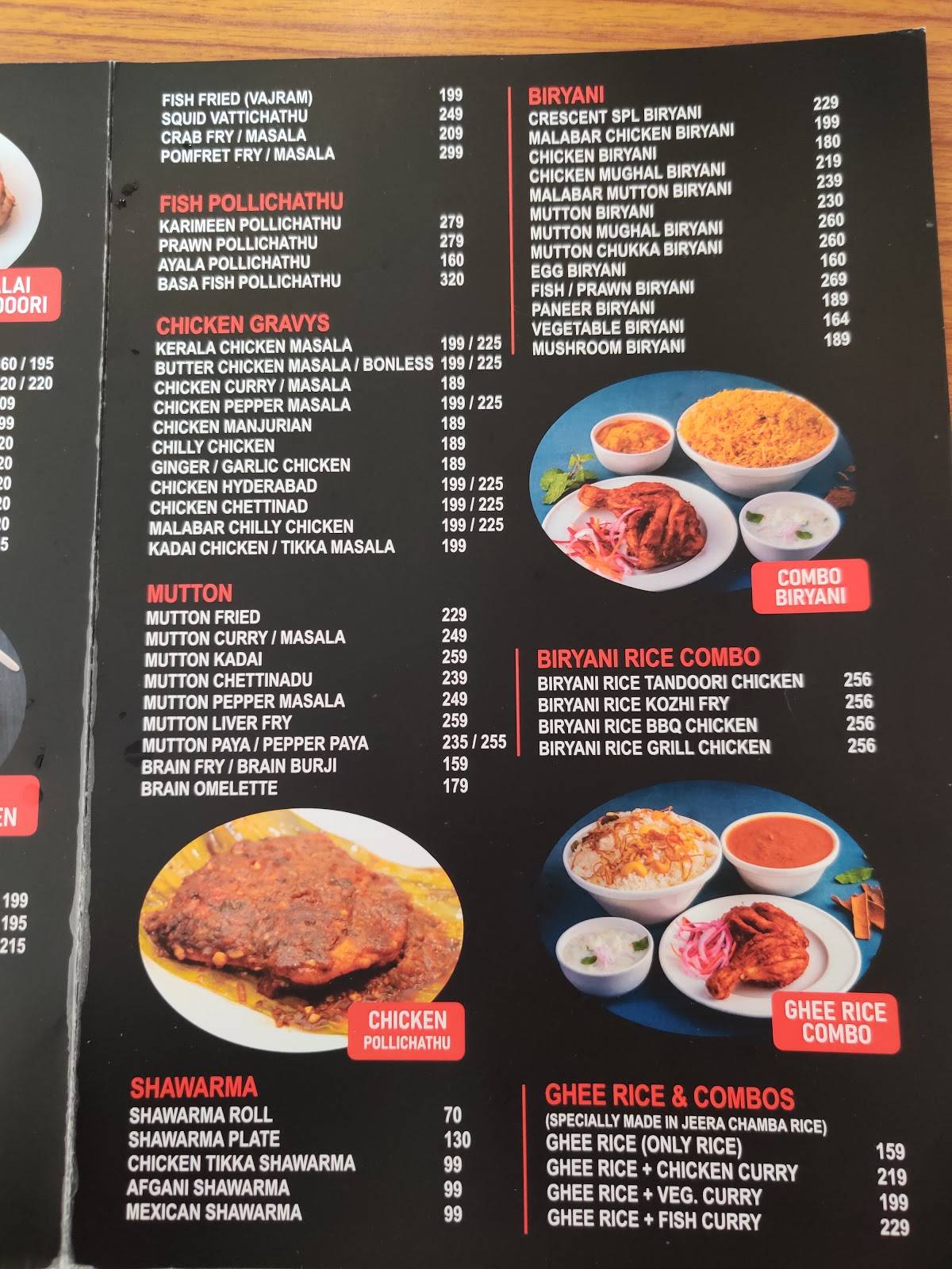 Menu at Crescent Restaurant, Vanagaram, Chennai, Tower 1