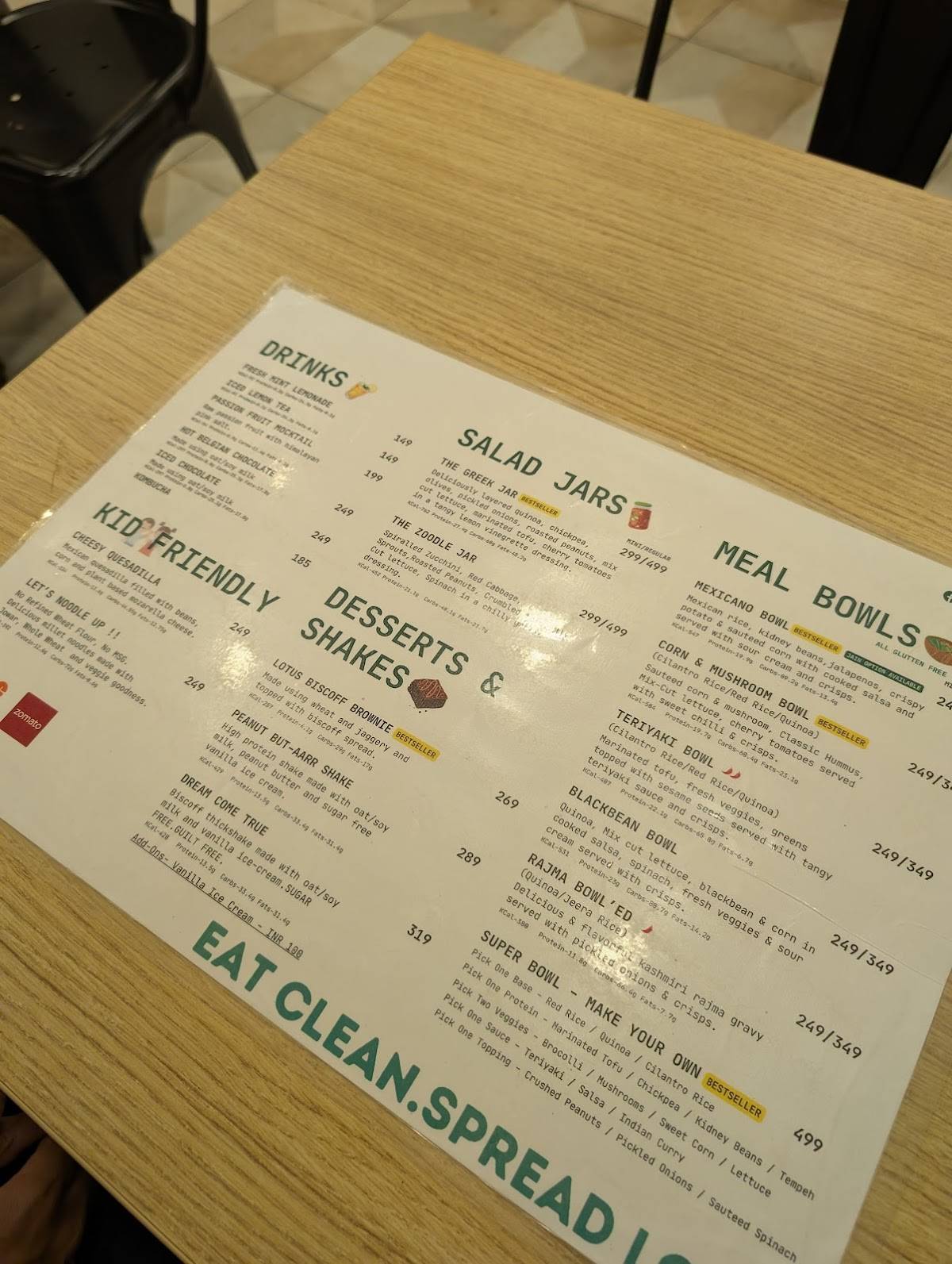 Menu at Taazé - Alwarpet, Chennai