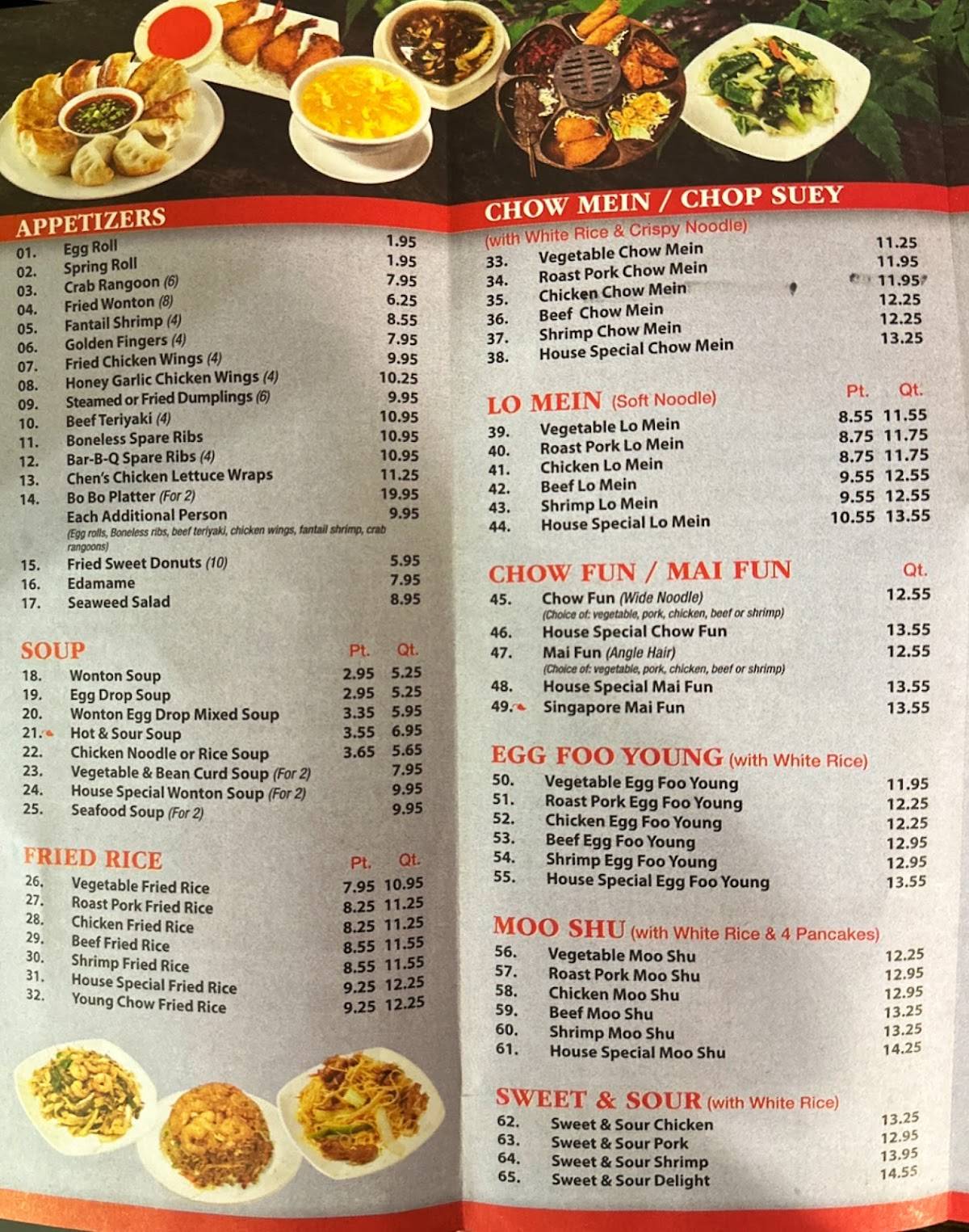 Menu at Chen's China Bistro restaurant, Cape Coral, SW Pine Island Rd #55