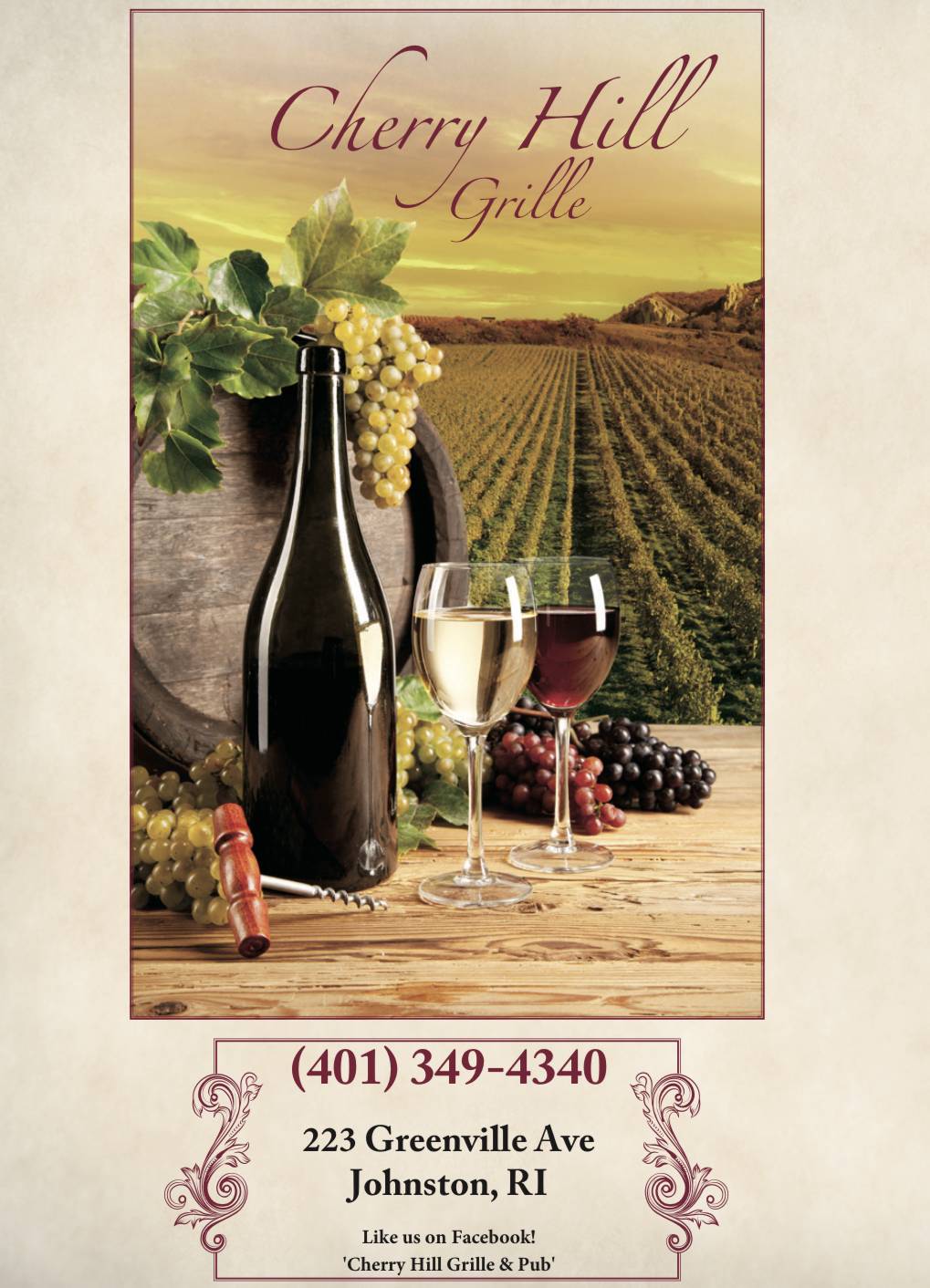 Menu at Cherry Hill Grille pub & bar, Johnston