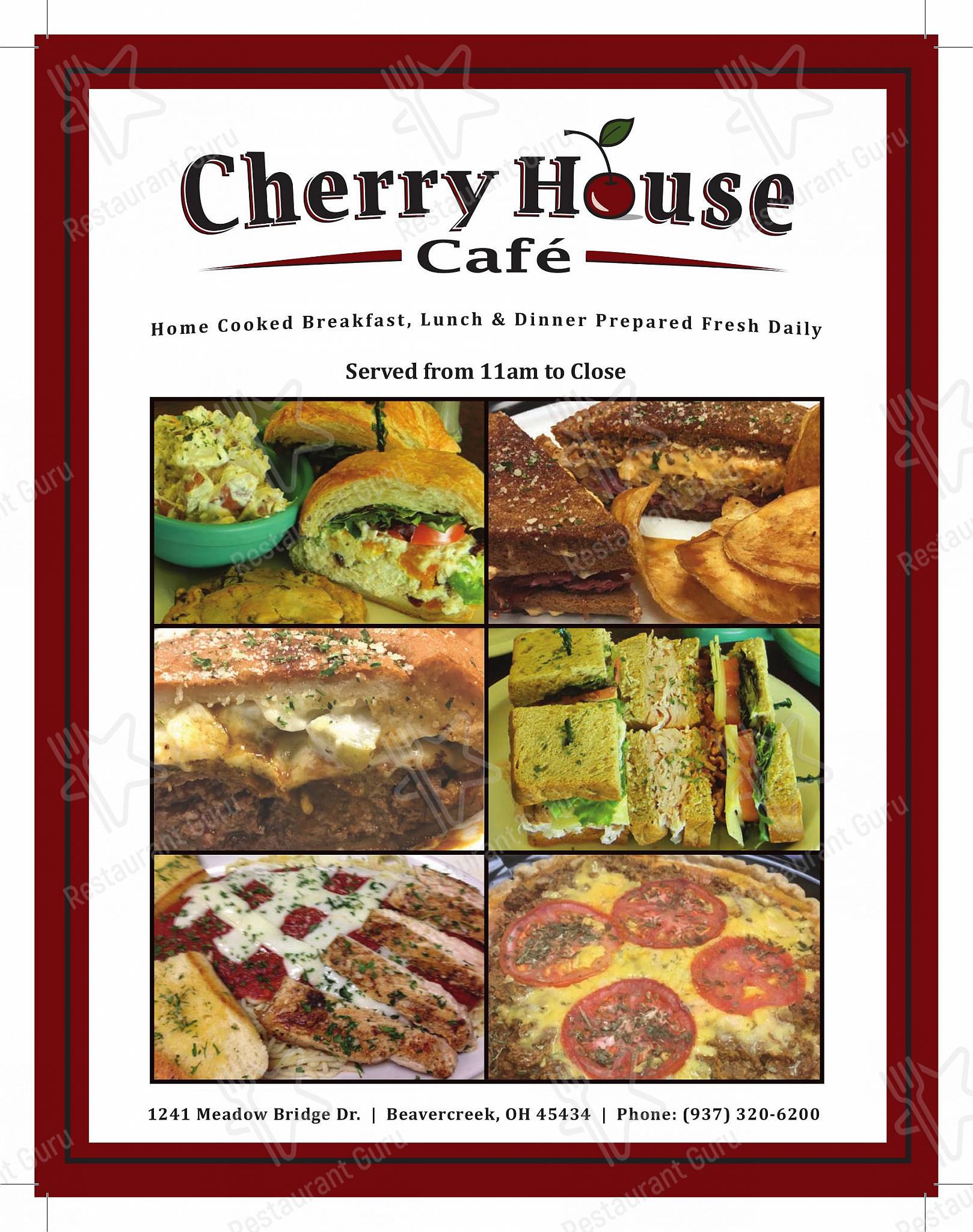 Menu at Cherry House Cafe, Beavercreek, Meadow Bridge Dr