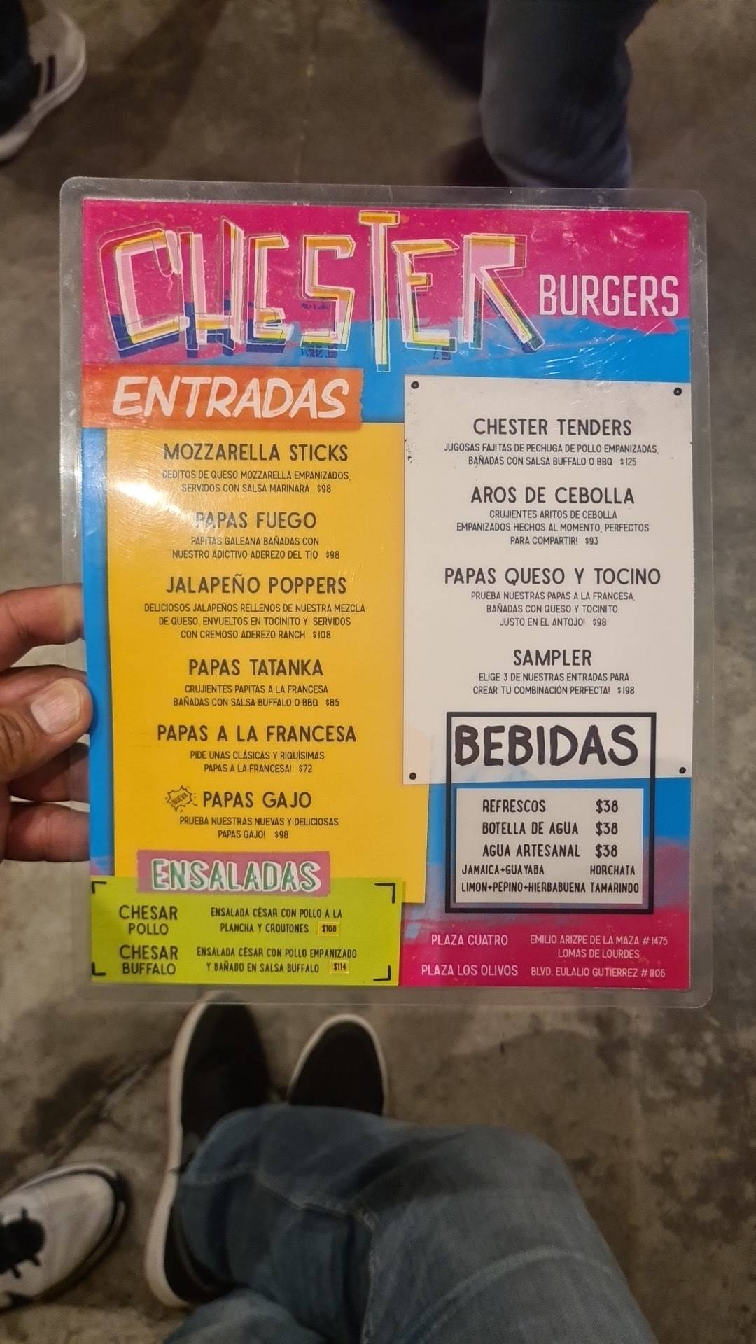 Carta del restaurante Chester Burgers, Saltillo, Blvd. Emilio Arizpe ...