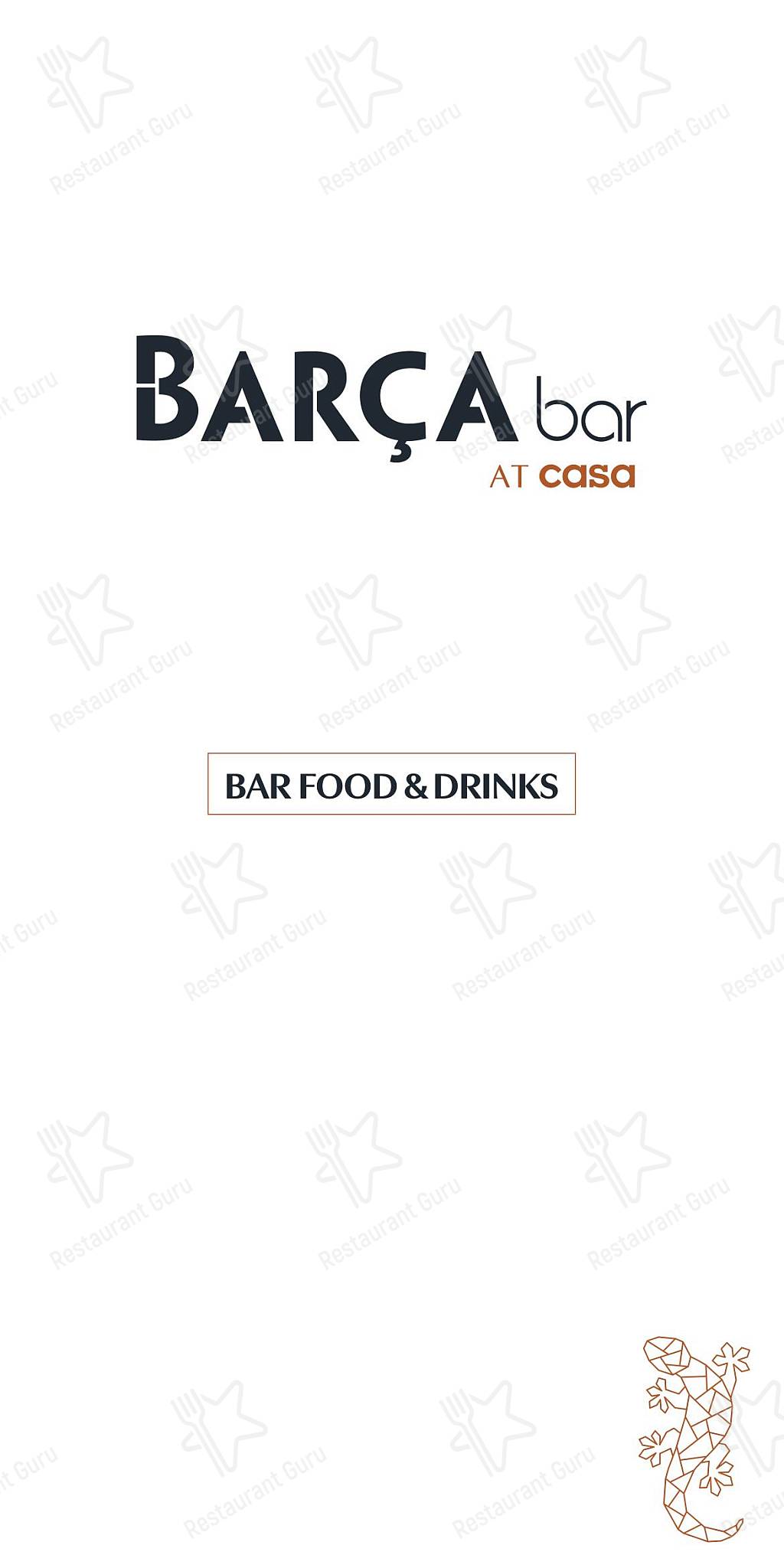 Menu at Barca Bar at Casa Hotel, Chesterfield, Lockoford Ln