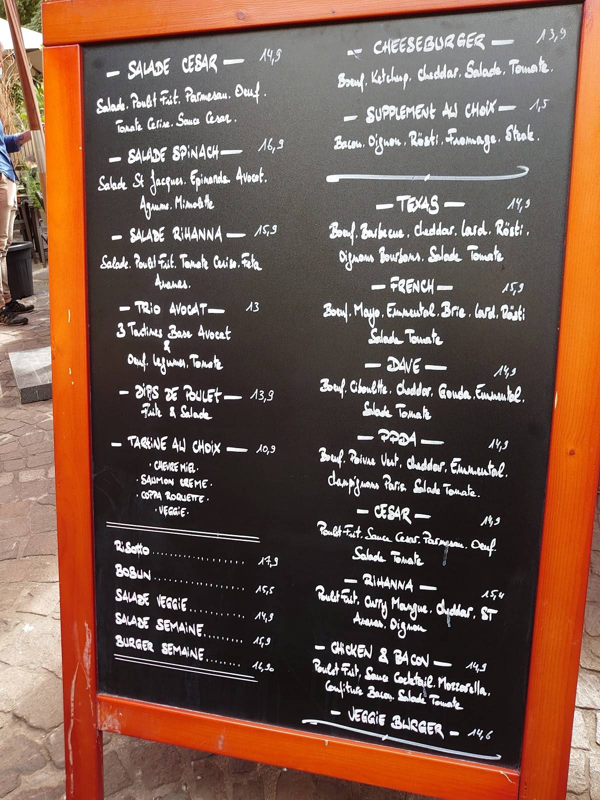 Menu au Chez Cerise restaurant, Nancy