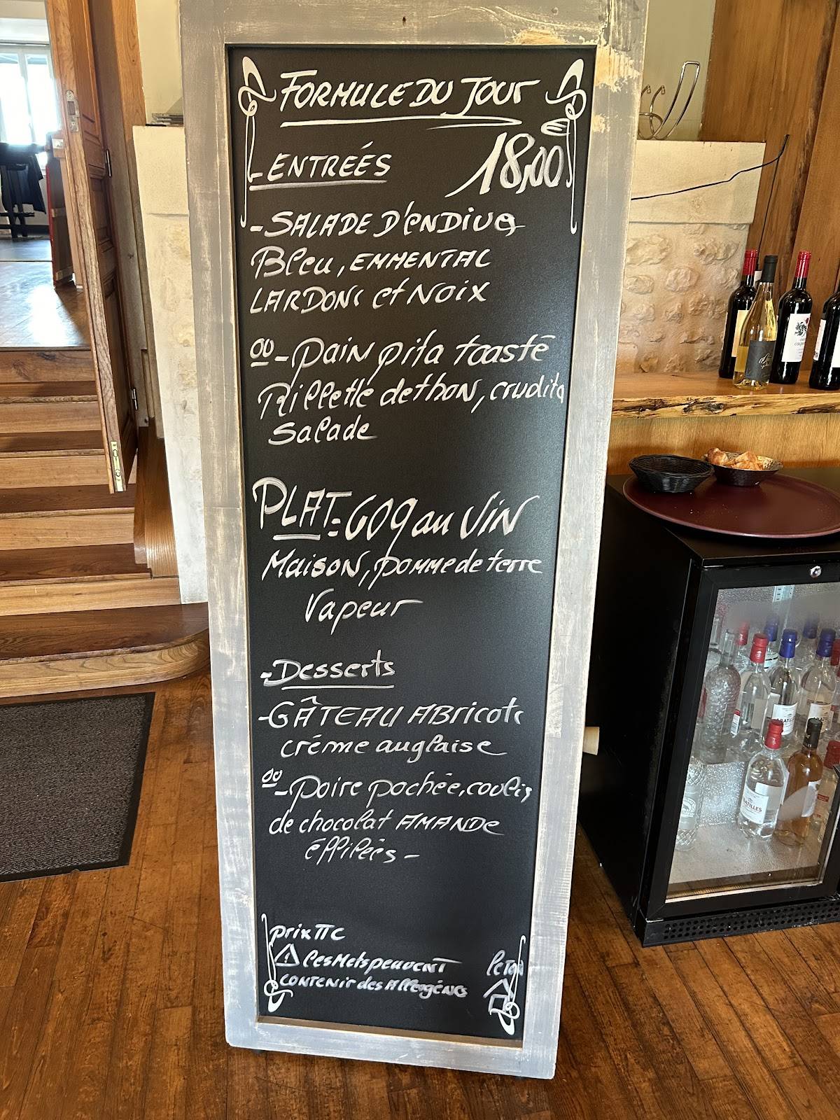 Menu au Chez David Le Gourmand restaurant, Saint-Eugène