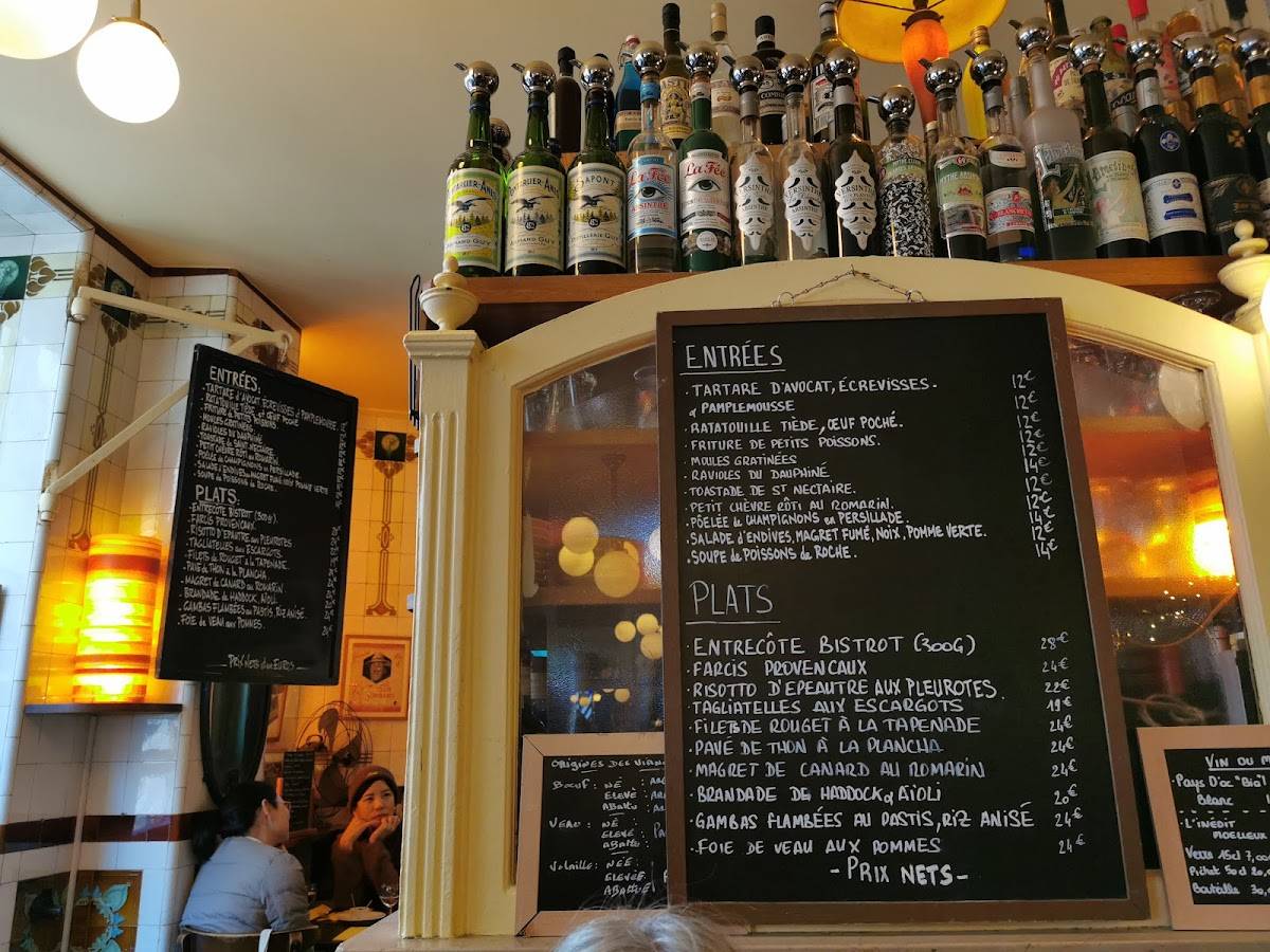 Menu at Chez Janou restaurant, Paris, 2 Rue Roger Verlomme