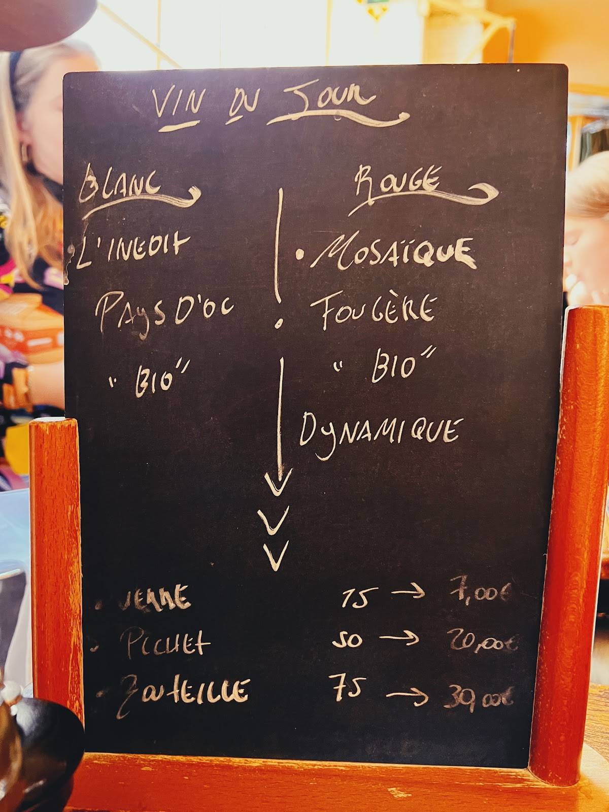 Menu at Chez Janou restaurant, Paris, 2 Rue Roger Verlomme