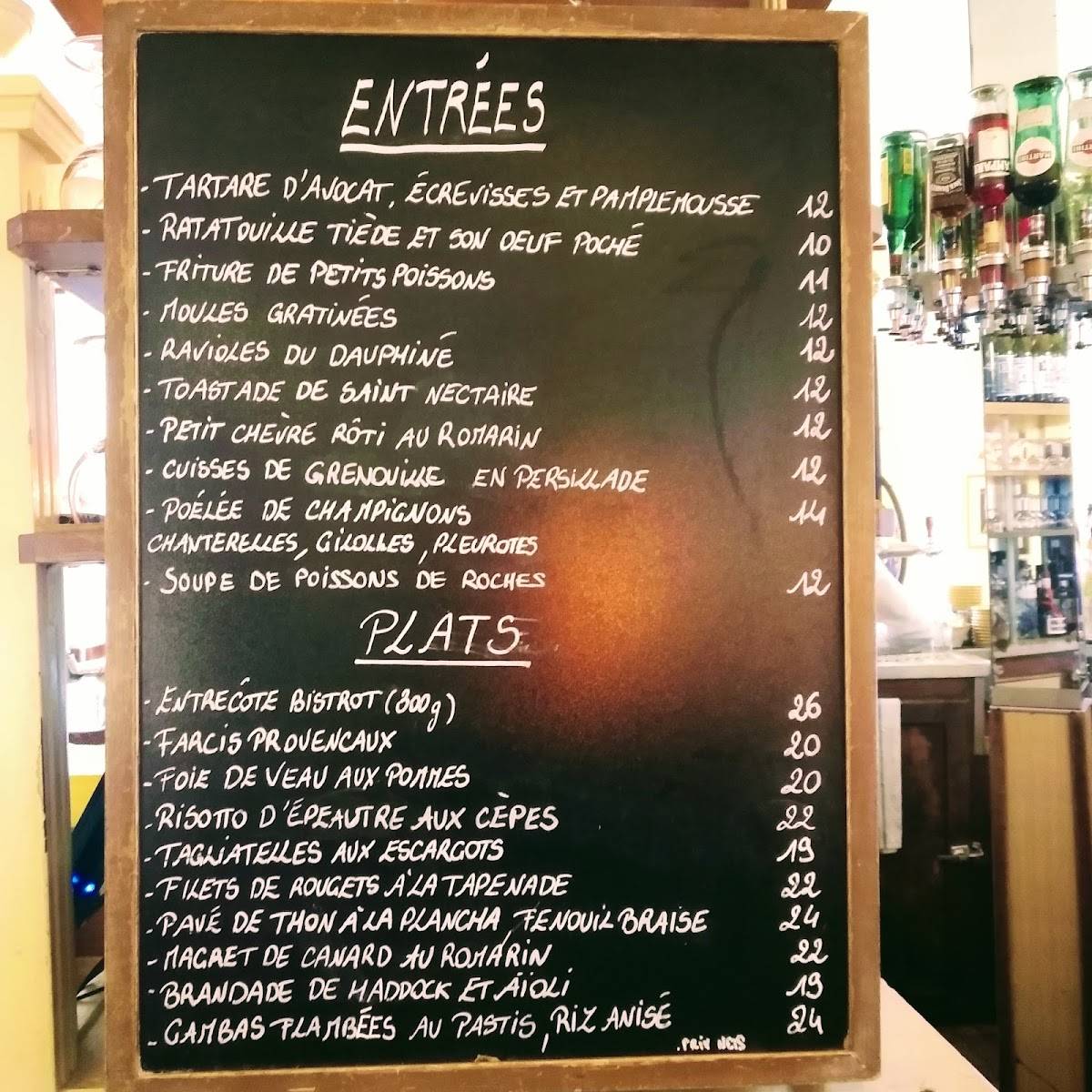 Menu at Chez Janou restaurant, Paris, 2 Rue Roger Verlomme
