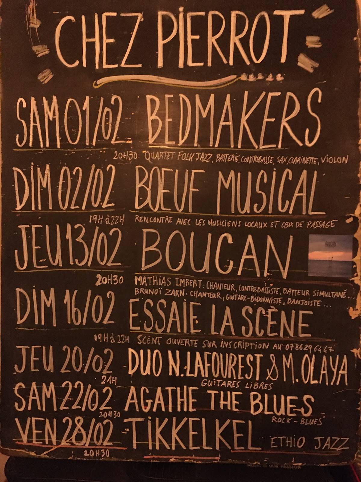 Menu au Chez Pierrot Bar Bistrot Concert, Arcizans-Avant