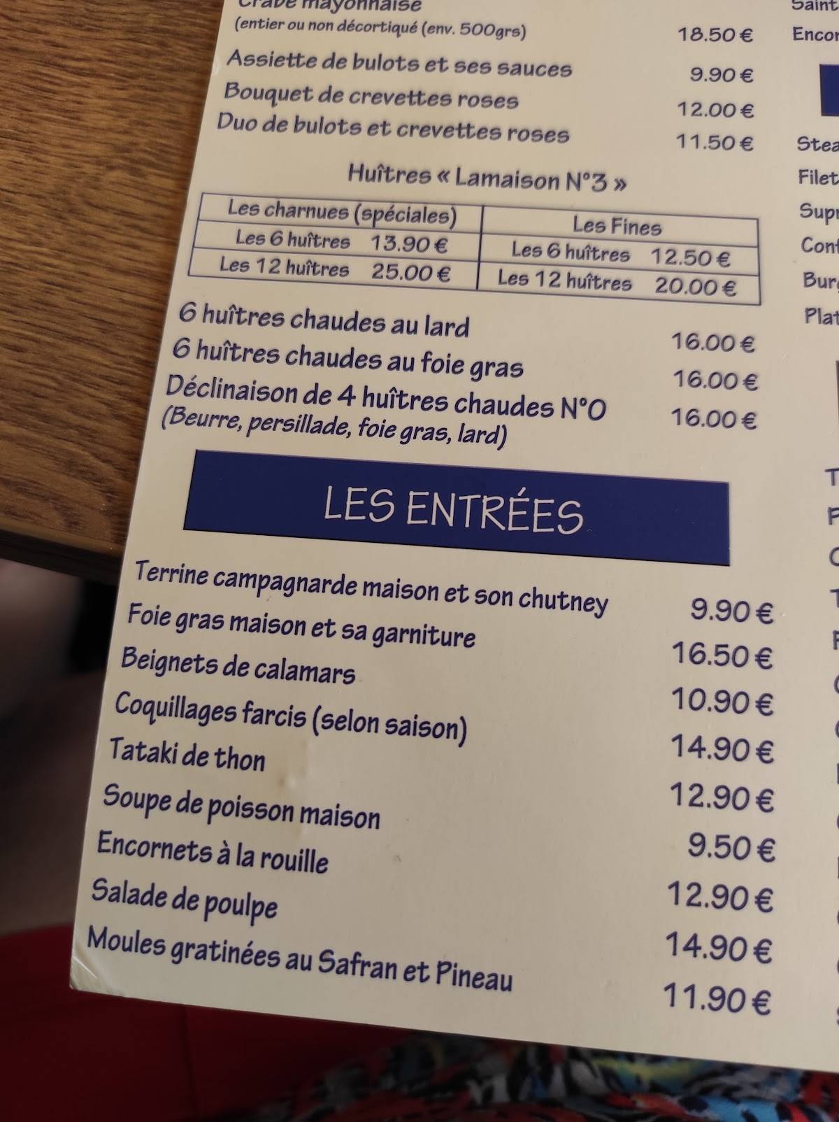 Menu au Chez Roberte La Tremblade restaurant, La Tremblade, Boulevard ...