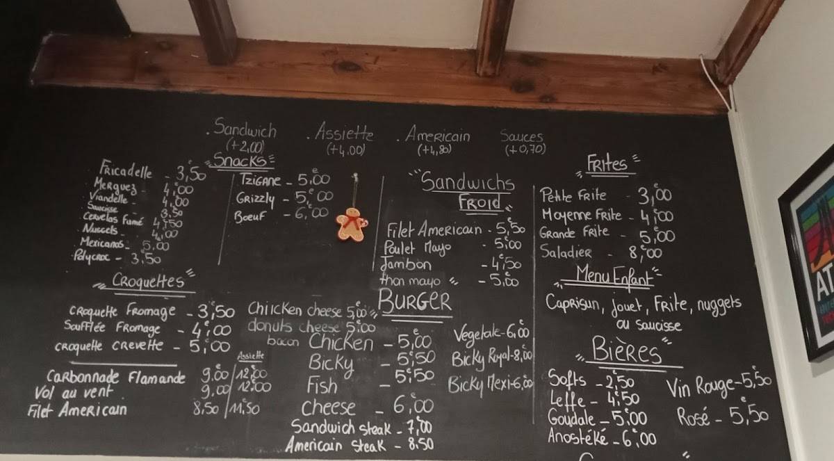 Menu au Chez Yako's, Marquette-lez-Lille