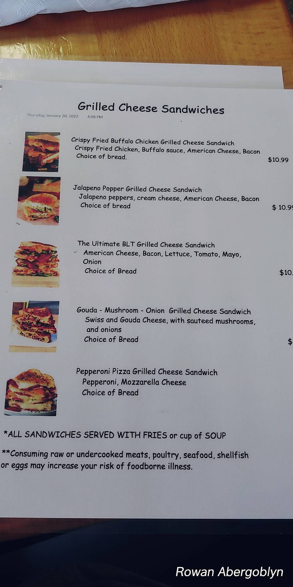 Menu at Chi-Chi's Restaurant, Rogers City