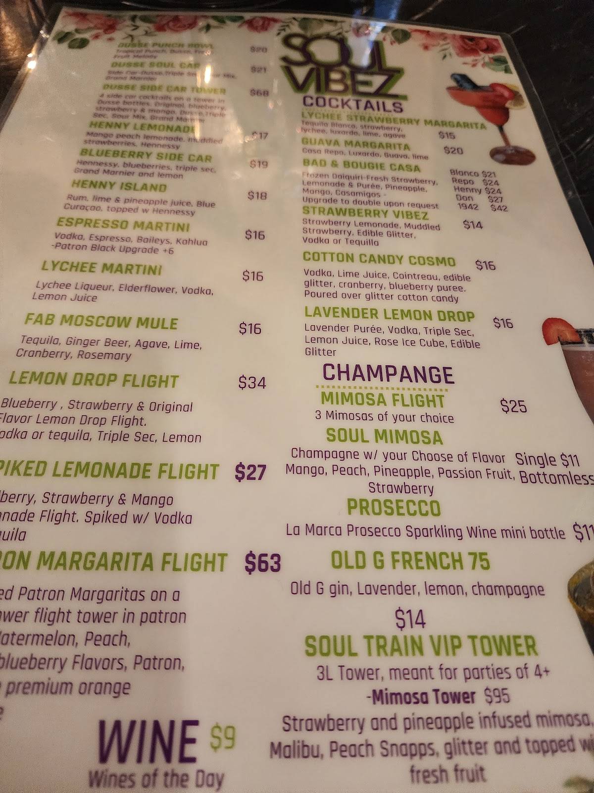Menu at Soul Vibez - Chicago desserts, Chicago