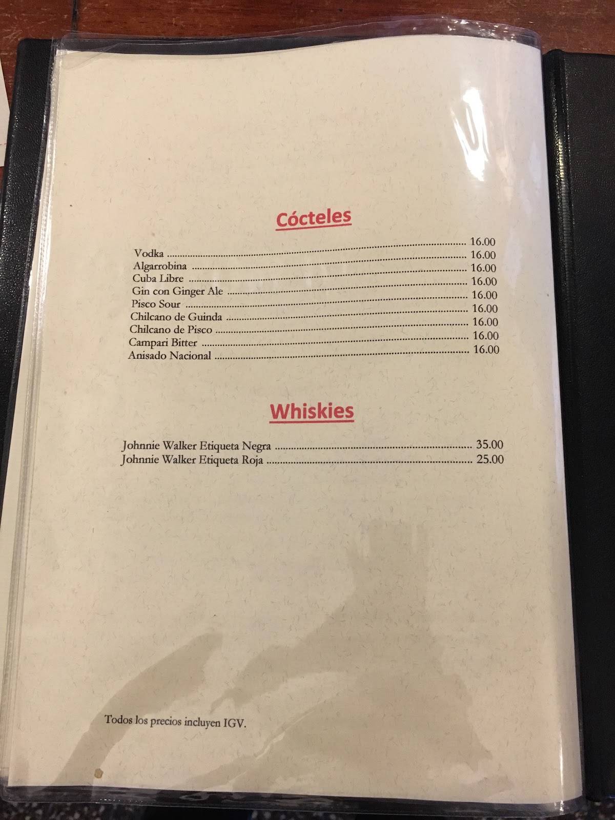 Carta del restaurante Chifa Mi Amigo, San Isidro