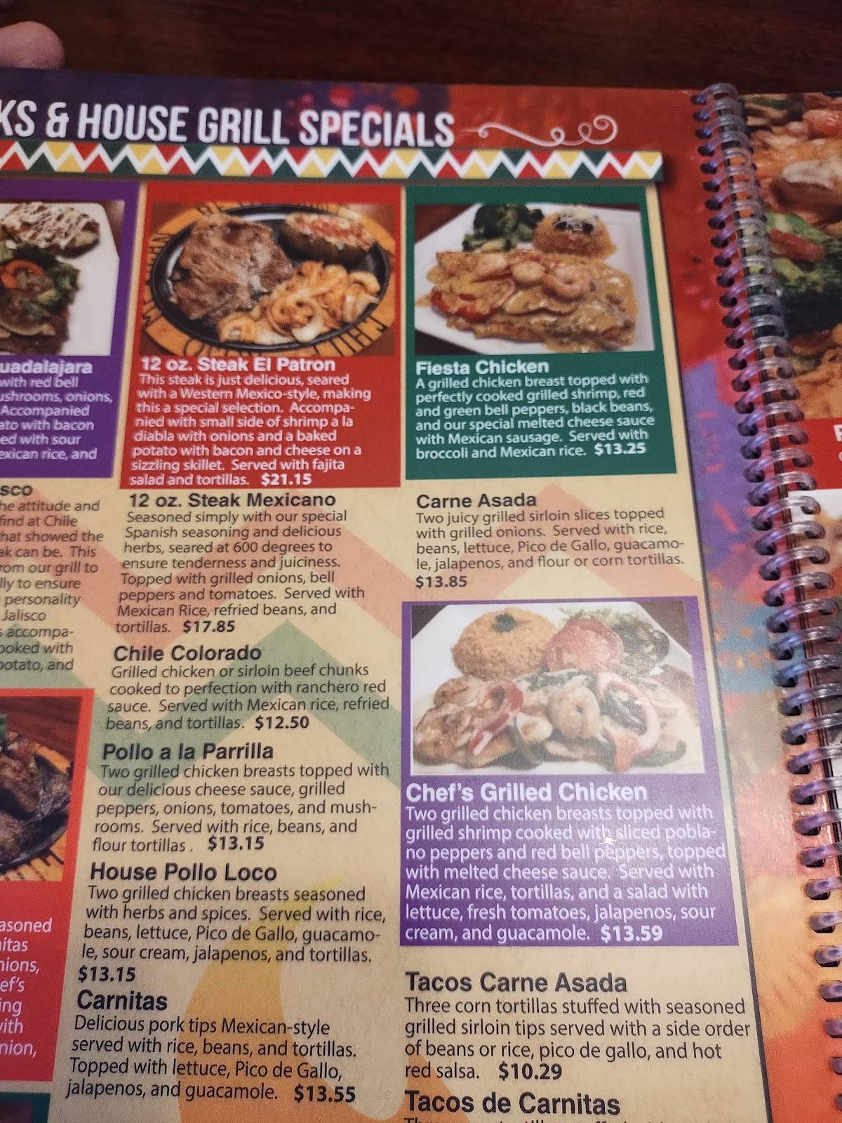 Menu at Chile Rojo Mexican Cuisine restaurant, Mount Airy
