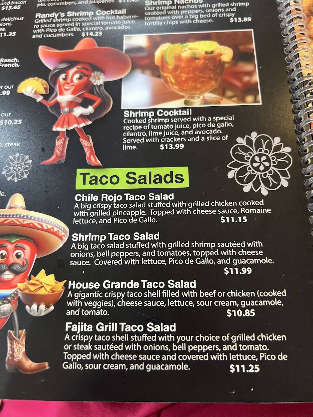 Menu at Chile Rojo Mexican Cuisine restaurant, Mount Airy