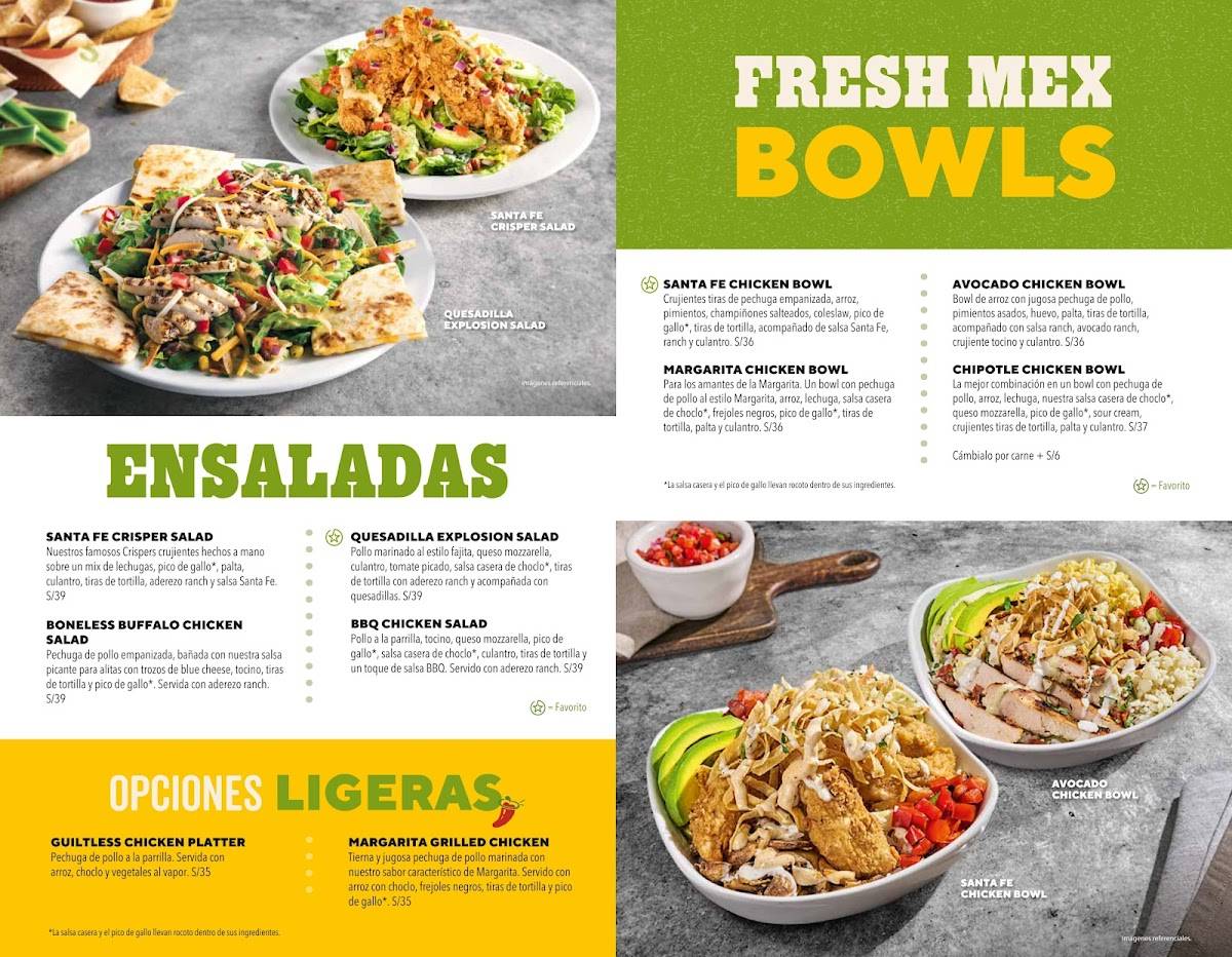 Carta del restaurante Chili's, Piura, OPEN PLAZA