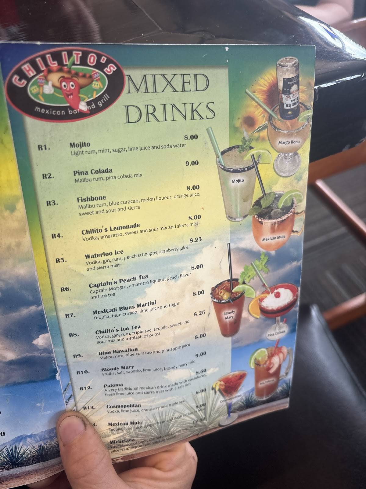 Menu at Chilito's Mexican Bar And Grill, Waterloo