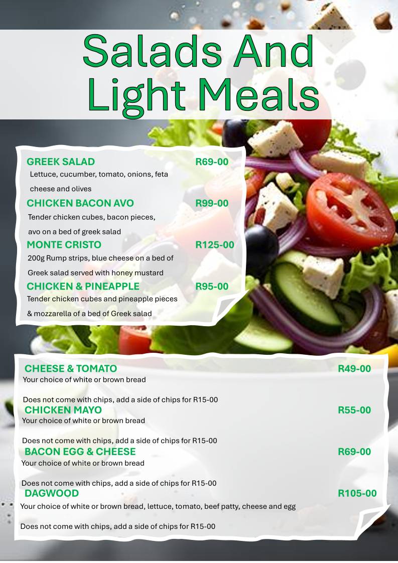 Menu at Chilli Tomato Wood Fired Pizza restaurant, Pretoria