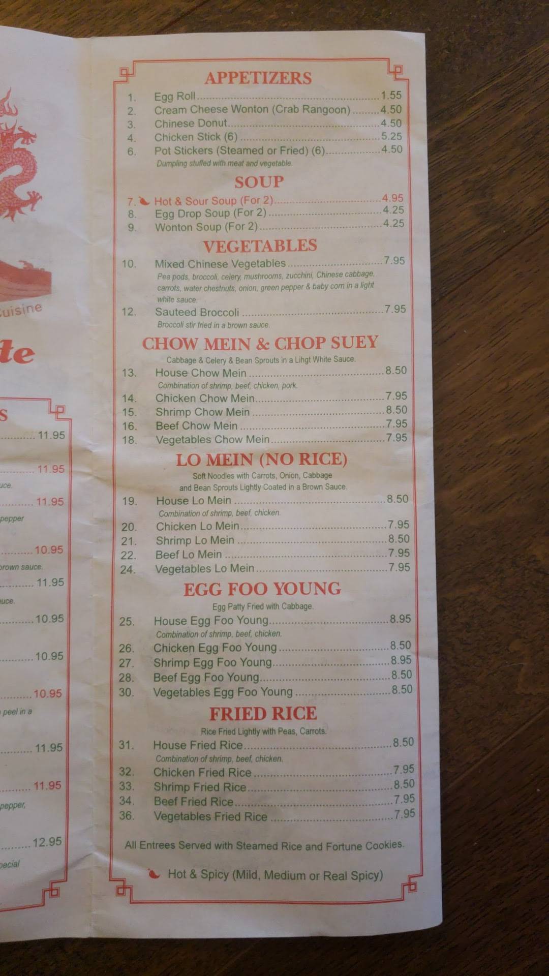 Menu at China Taste restaurant, Baldwin