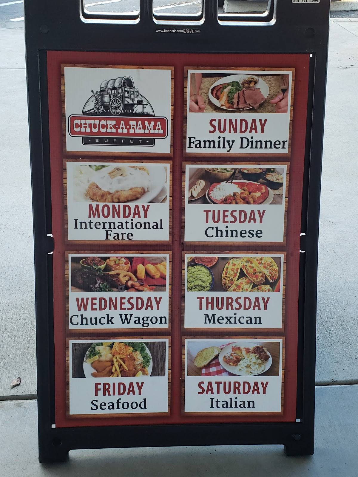 Menu at Chuck-A-Rama Buffet restaurant, Boise