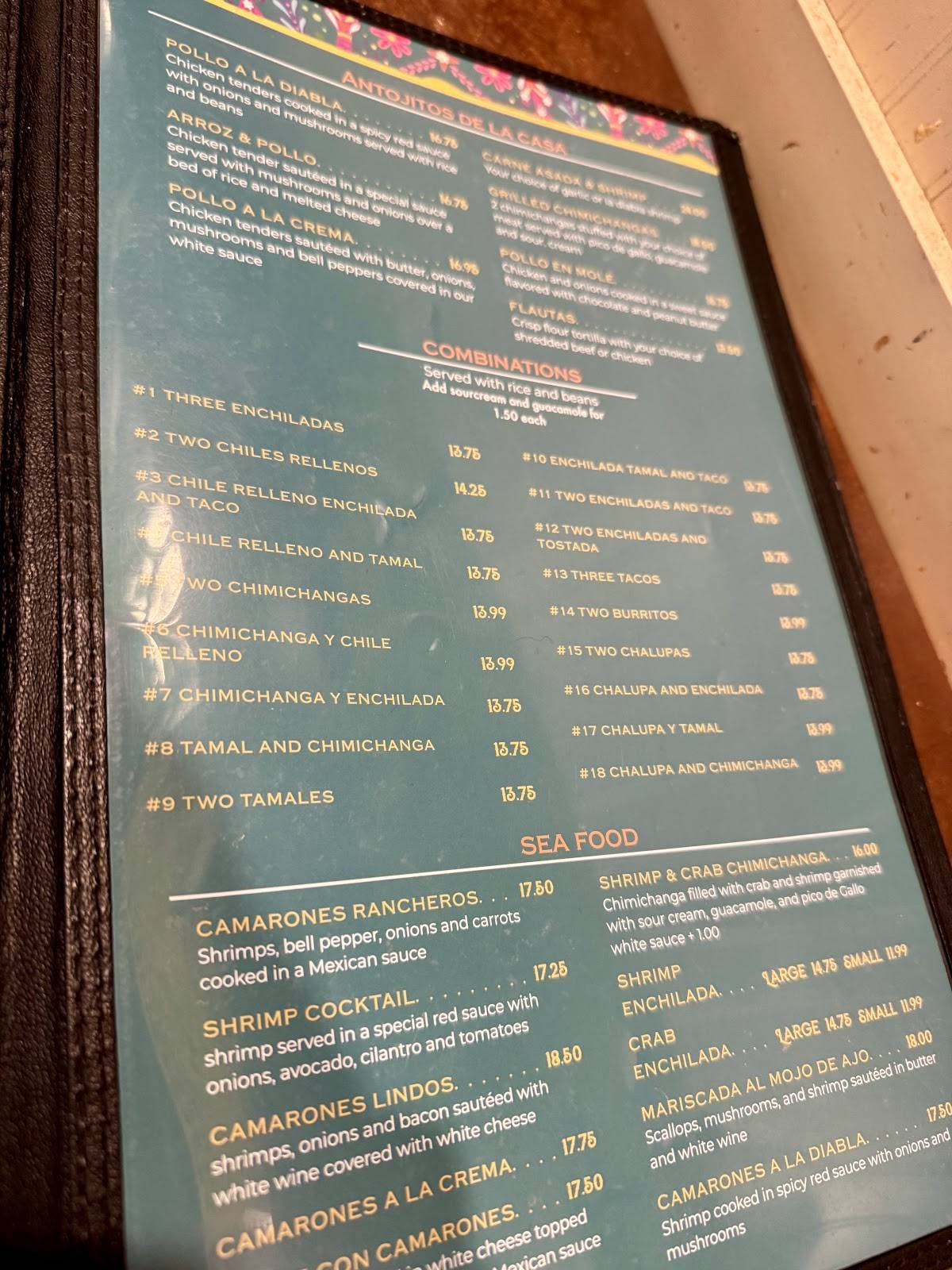 Menu at Cielito Lindo Cocina Mexicana restaurant, Pocatello