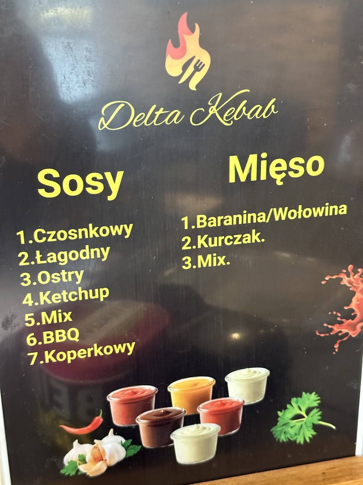 Menu at Delta kebab, Cieplewo