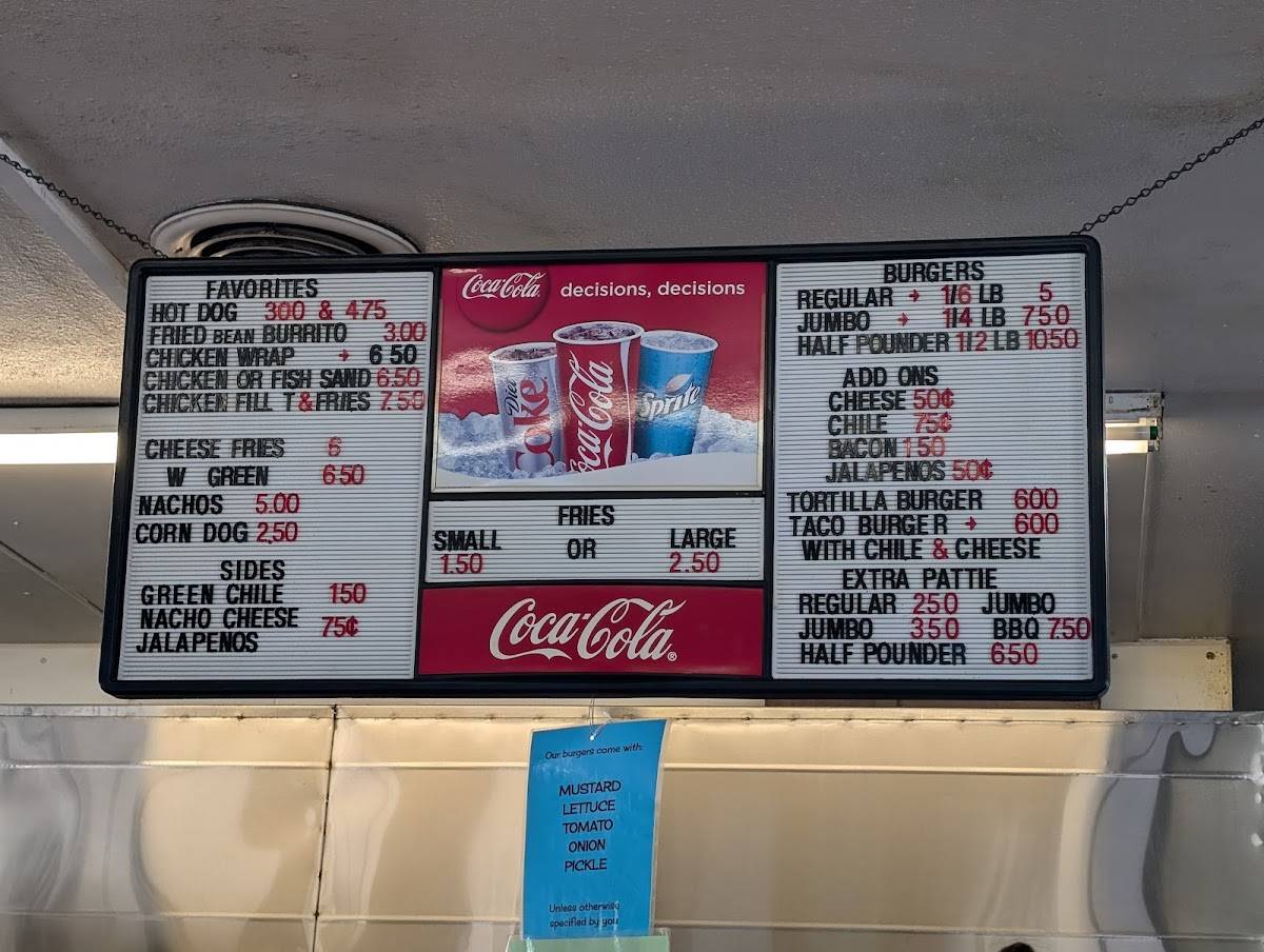 Menu at Circle T Burger fast food, Belen, South Main Street 4533 523