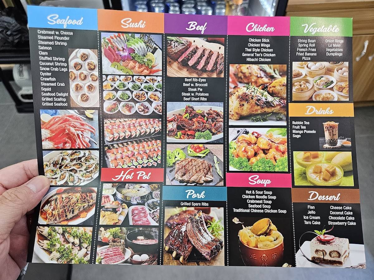 Menu at Umi Hotpot Sushi & Seafood Buffet restaurant, City of Industry