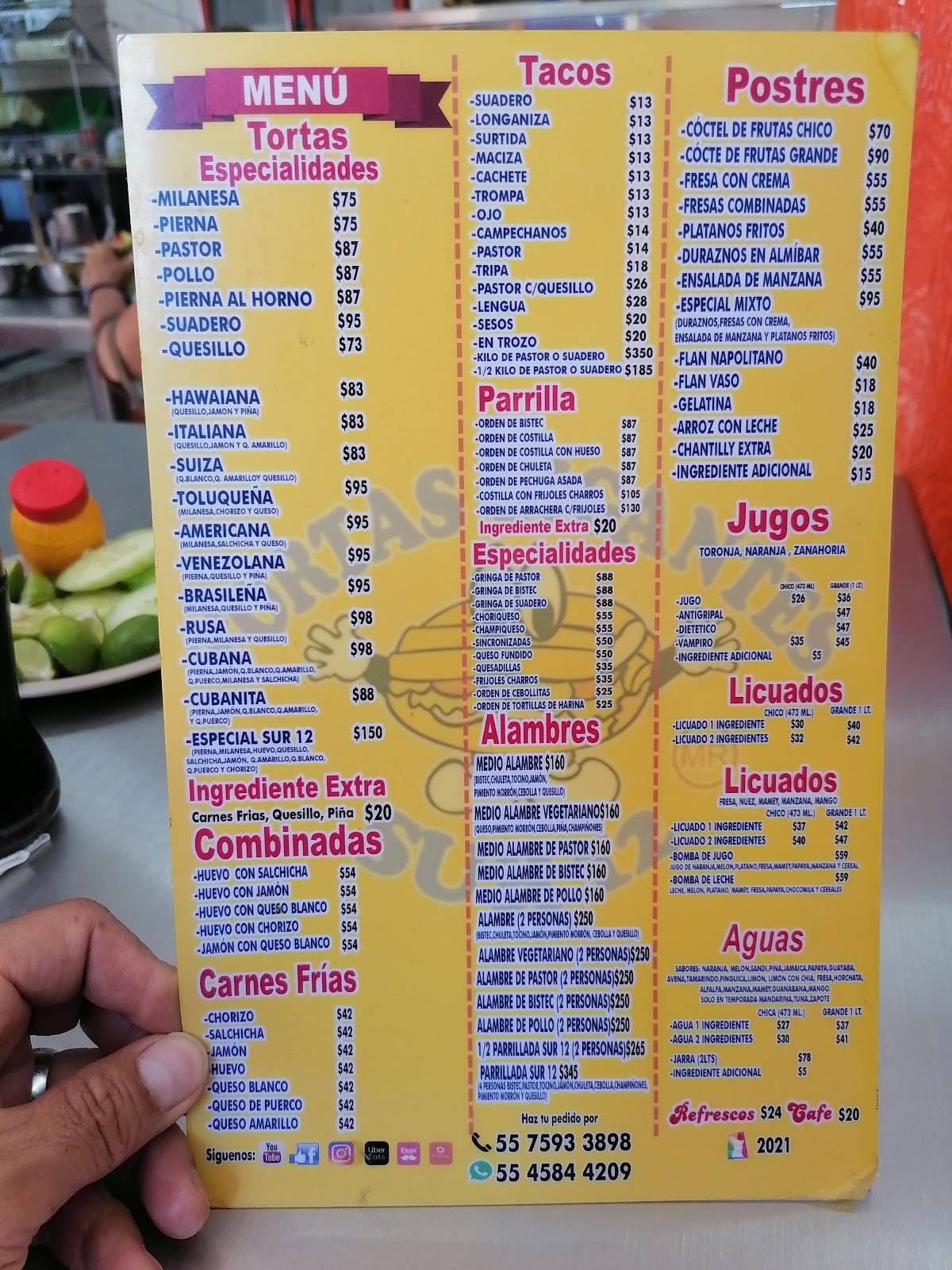 Carta del restaurante Tortas Gigantes Sur 12 Suc. Neza, Nezahualcóyotl ...