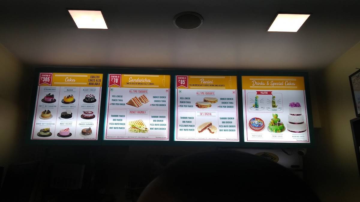 Menu at Ck’s Bakery, Kanchipuram