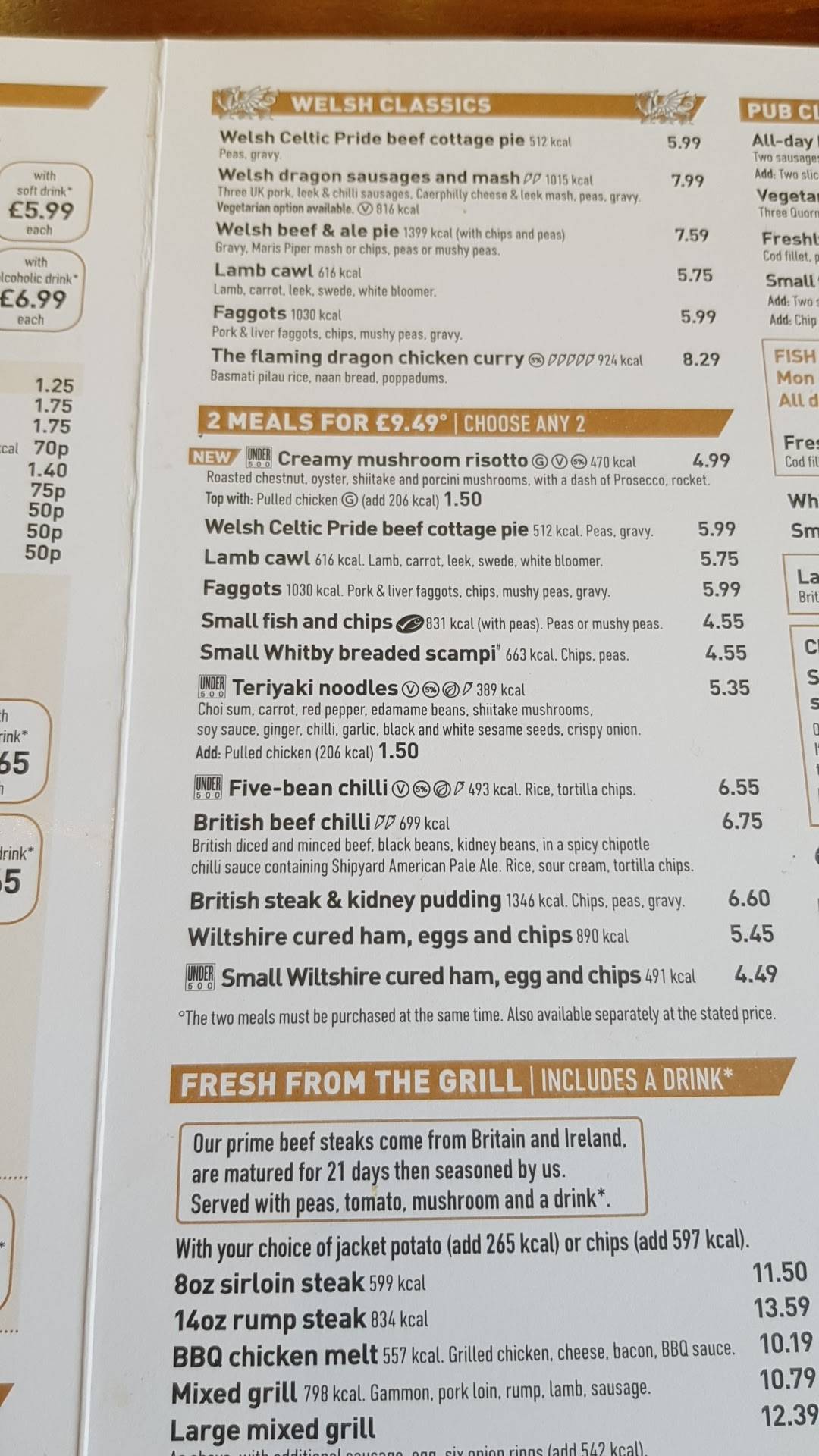 Menu at The Red Lion Inn - JD Wetherspoon pub & bar, Clase