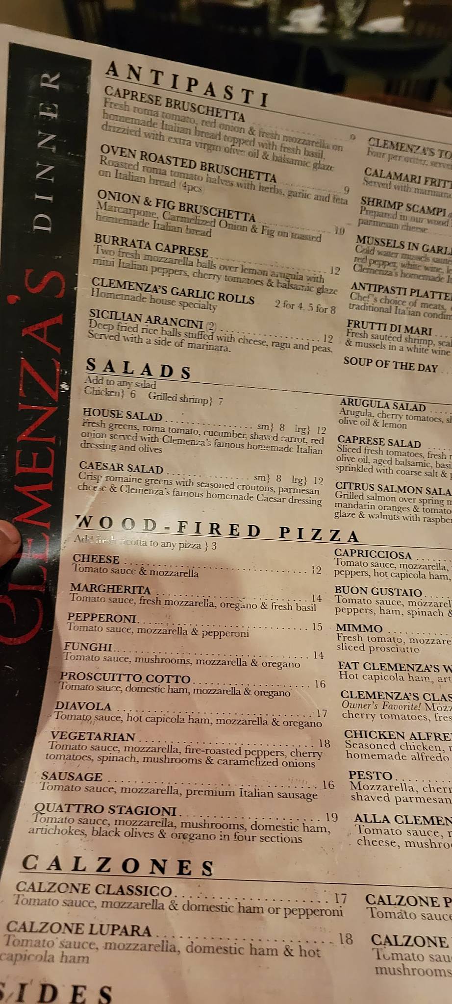 Menu at Clemenza's at Uptown pizzeria, Fort Walton Beach, 75 Eglin Pkwy ...