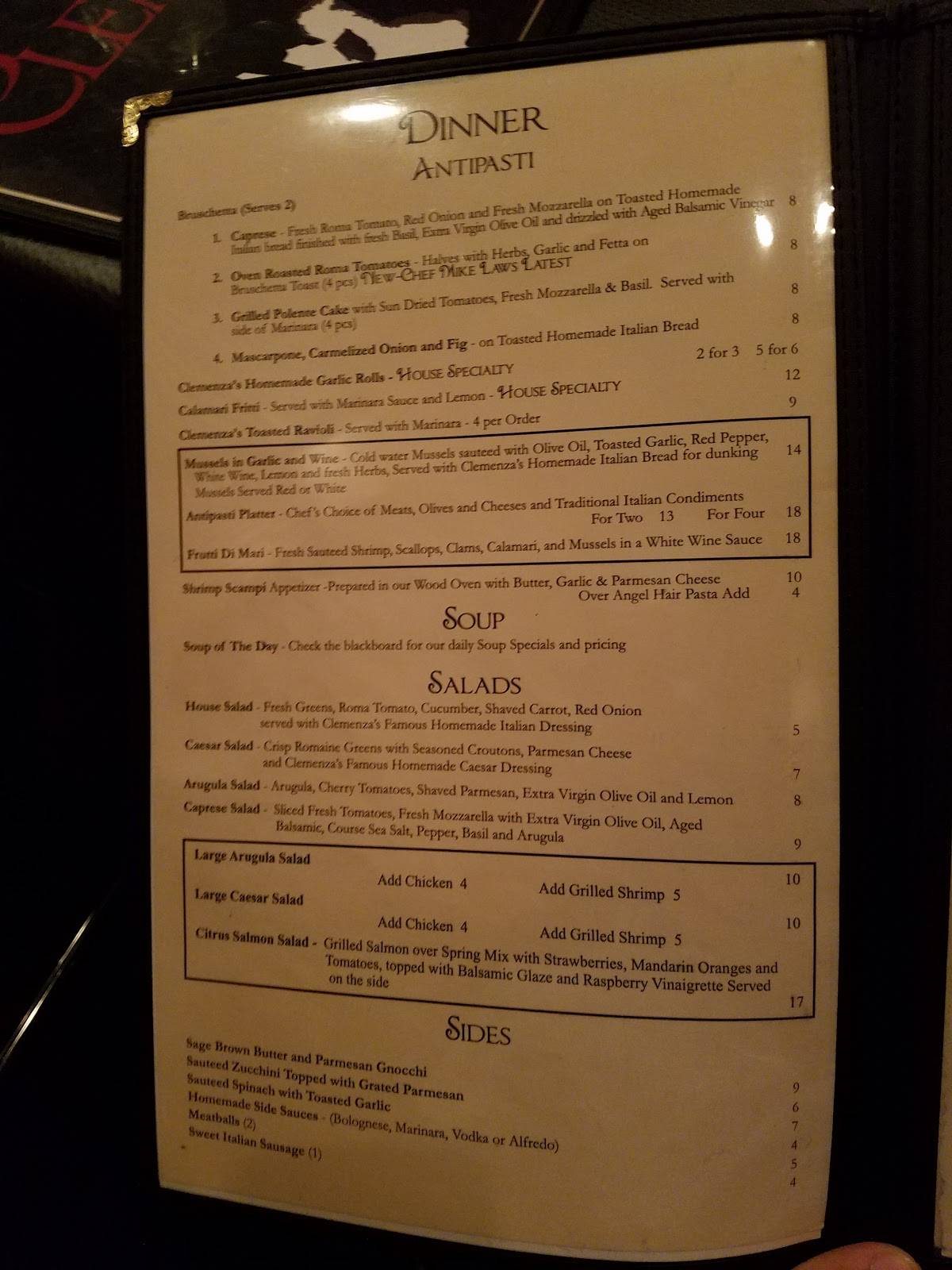 Menu at Clemenza's at Uptown pizzeria, Fort Walton Beach, 75 Eglin Pkwy ...