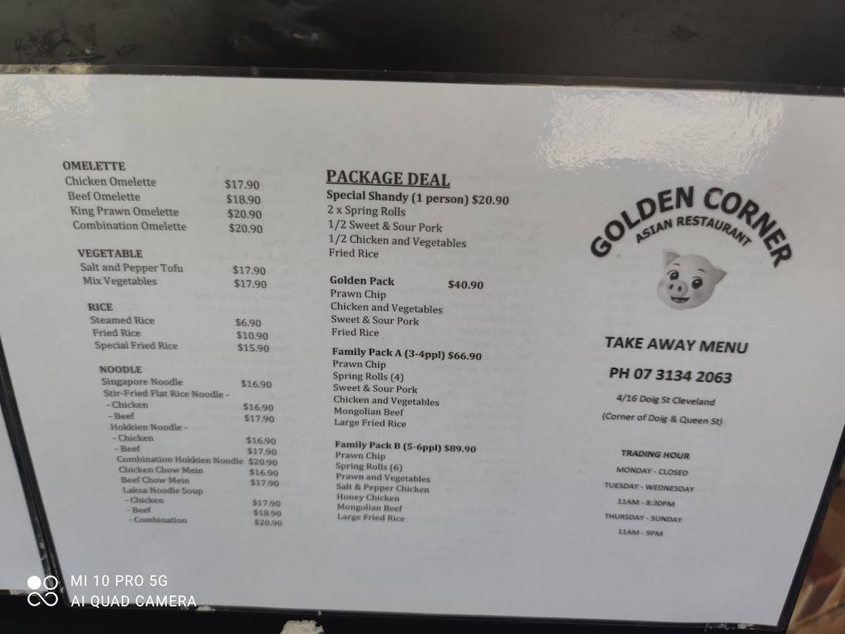Menu at Golden Corner Asian Restaurant, Cleveland