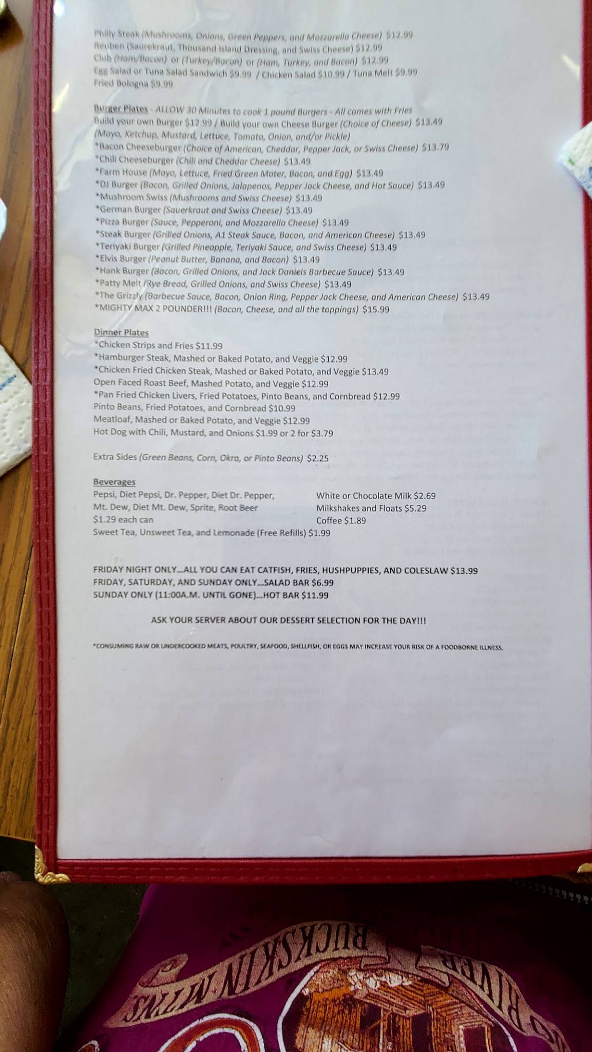 Menu at Clinch Mountain Bakery & Restaurant, Thorn Hill