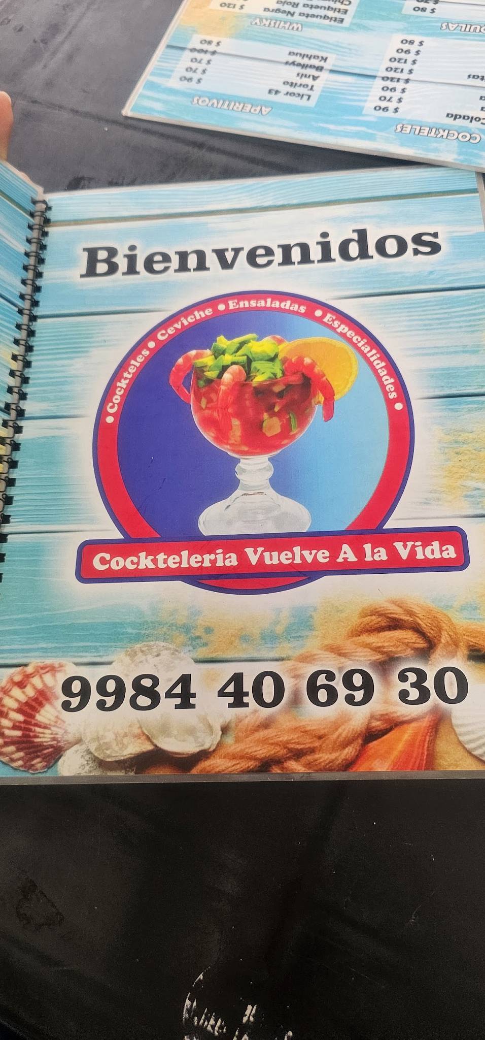 Carta del pub y bar Cockteleria Vuelve A La Vida, Cancún