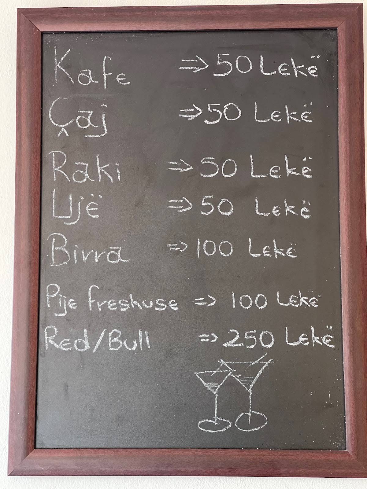 Menu at Coffee Titi, Albania