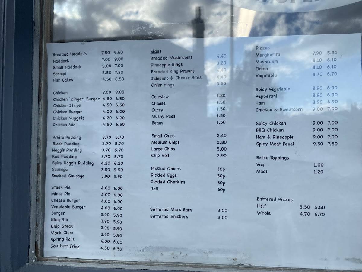 Menu at Comrie Fish & Chip Shop fast food, Comrie