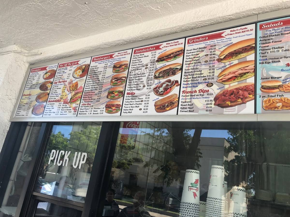 Menu at Connal's restaurant, Pasadena
