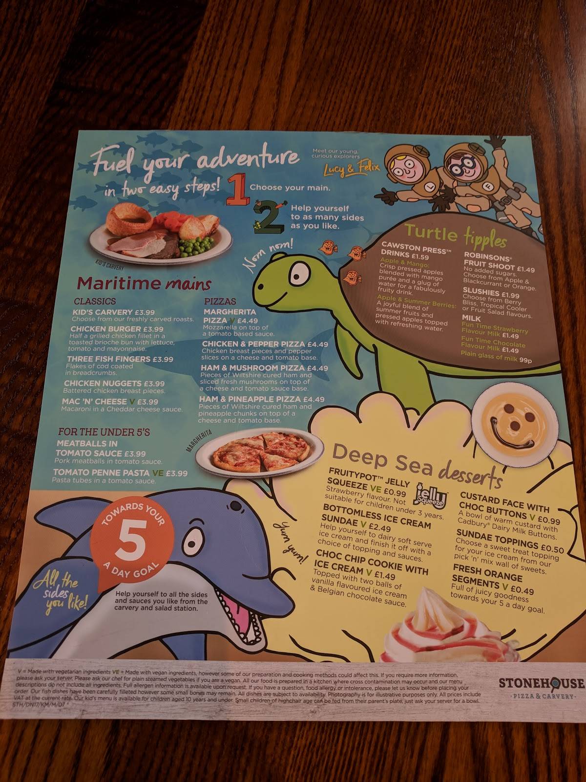 Menu at The Copperfield pub & bar, Gravesend
