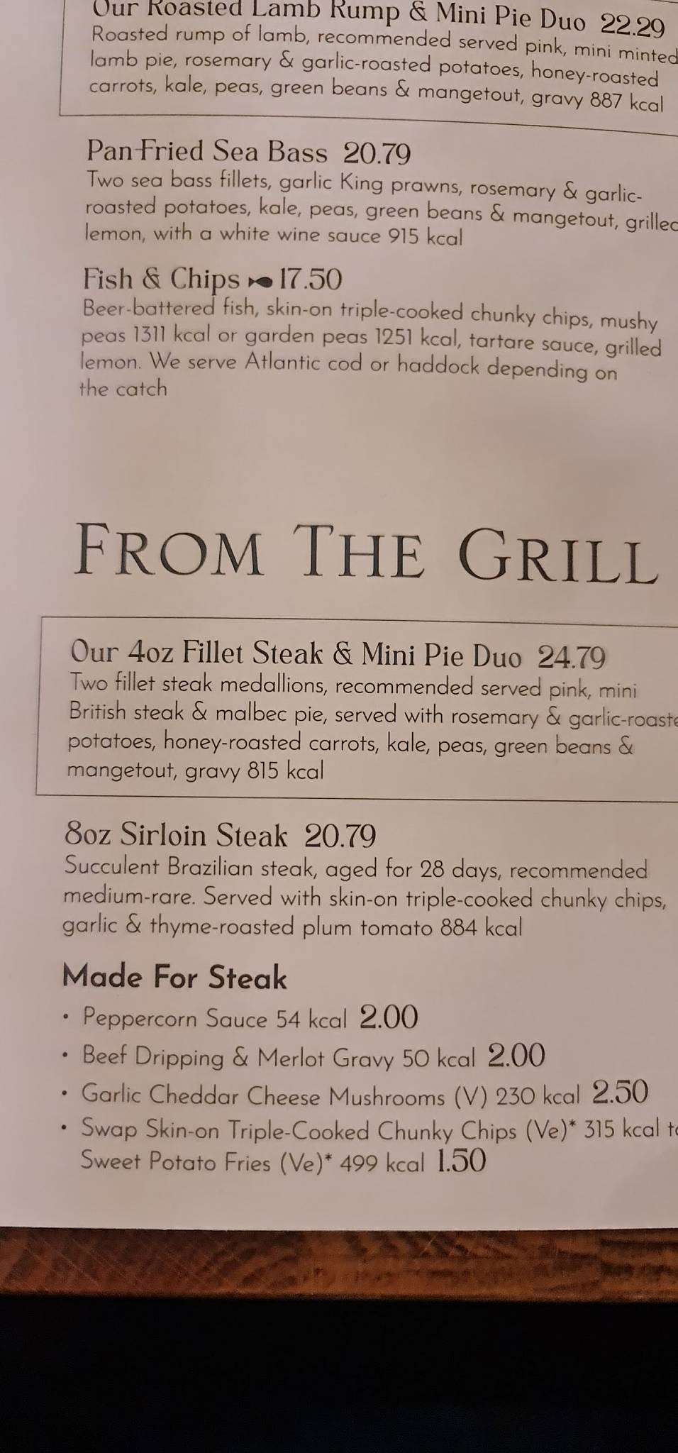 Menu at Copt Oak pub & bar, Markfield