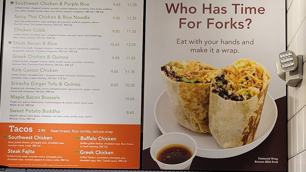 Menu at CoreLife Eatery restaurant, Fairmount, W Genesee St