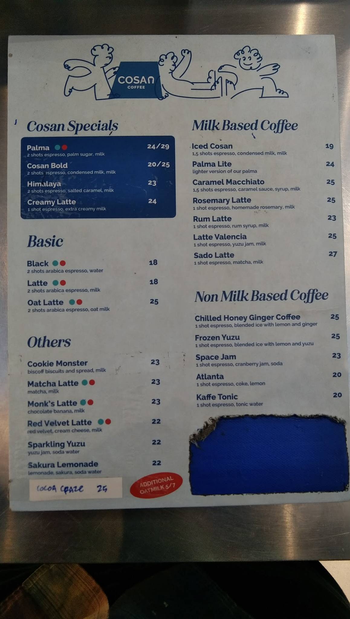 Menu at COSAN - Seturan restaurant, Sariharjo