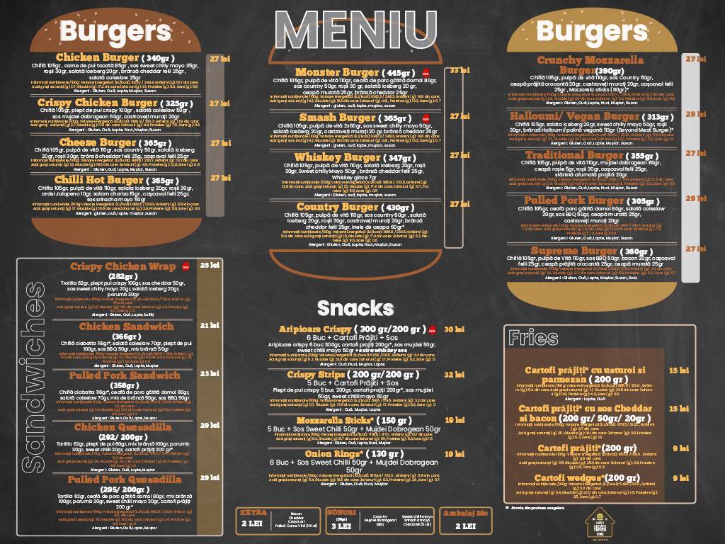 Menu at Country Burger House, Lupeni