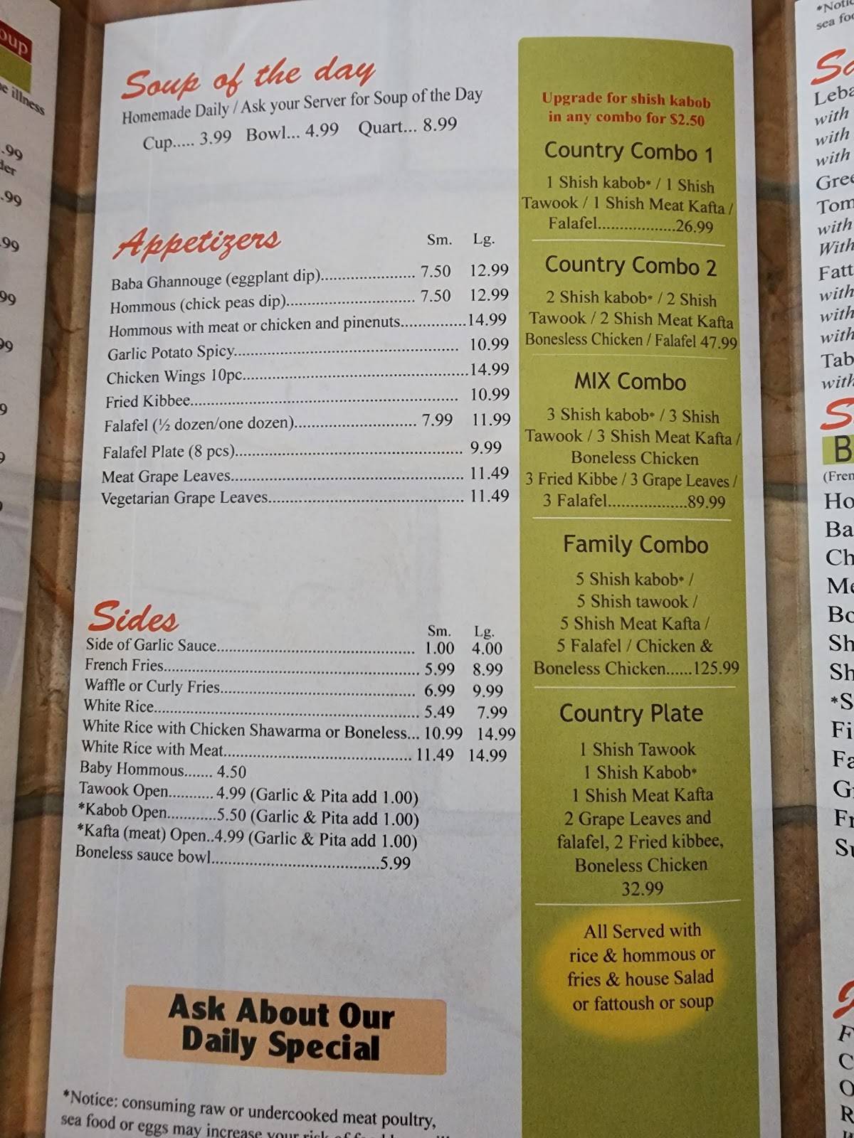 Menu at Country Chicken restaurant, Dearborn, Schaefer Rd