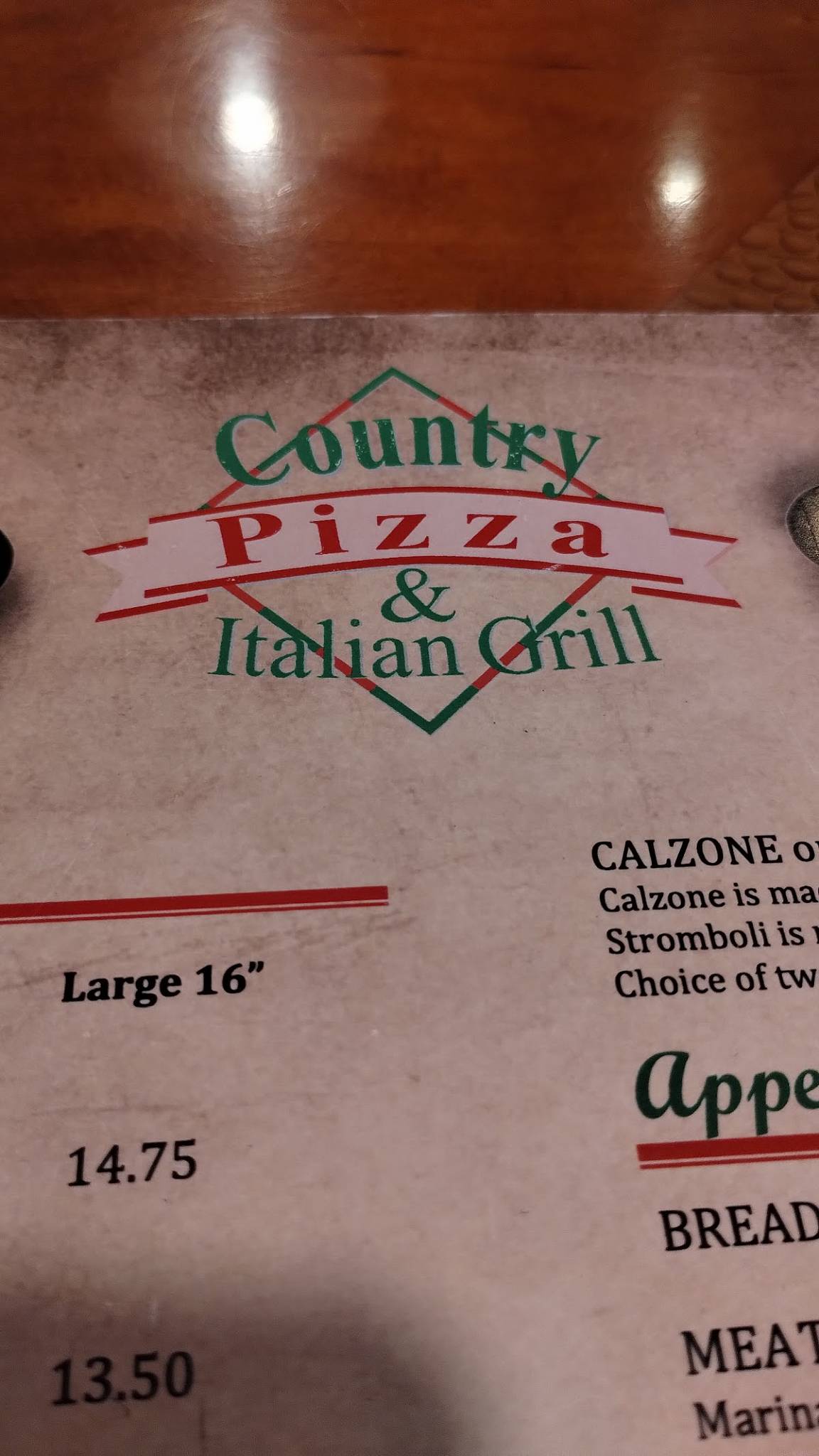 Menu at Country Pizza & Italian Grill pizzeria, New Port Richey, US-19 N