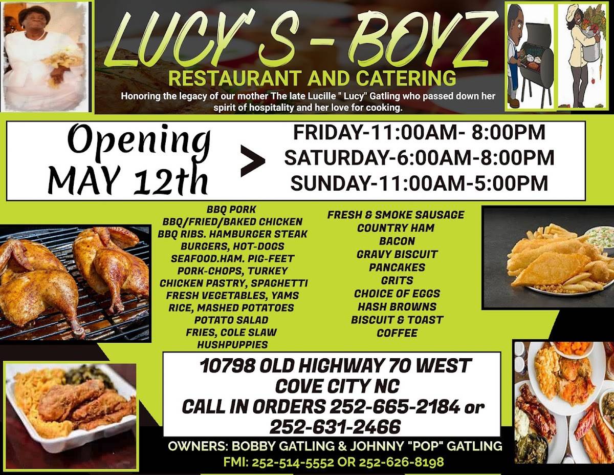 Menu at , Cove City