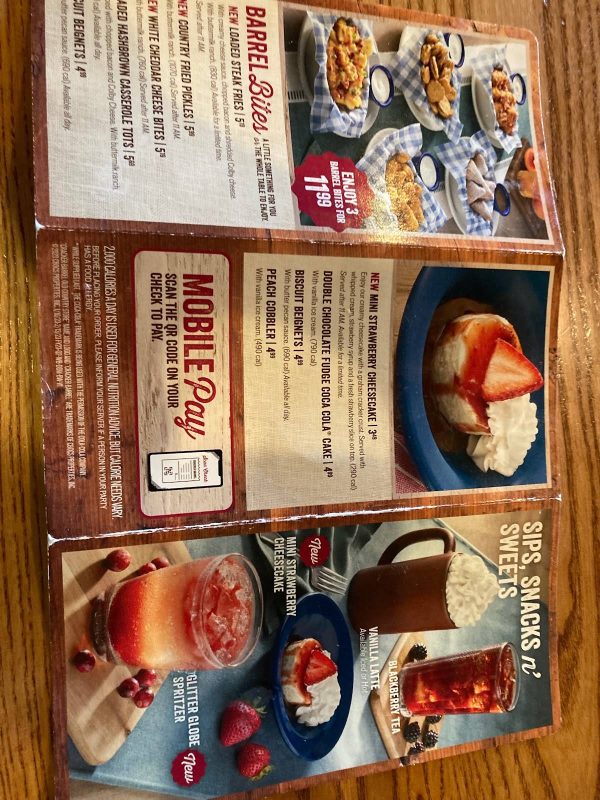 Menu at Cracker Barrel Old Country Store, Dickson
