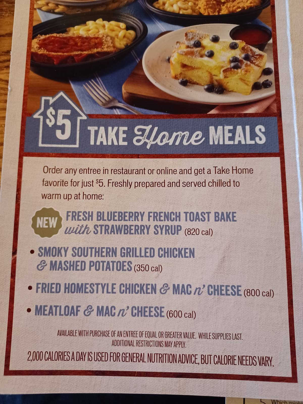 Menu at Cracker Barrel Old Country Store, Foley